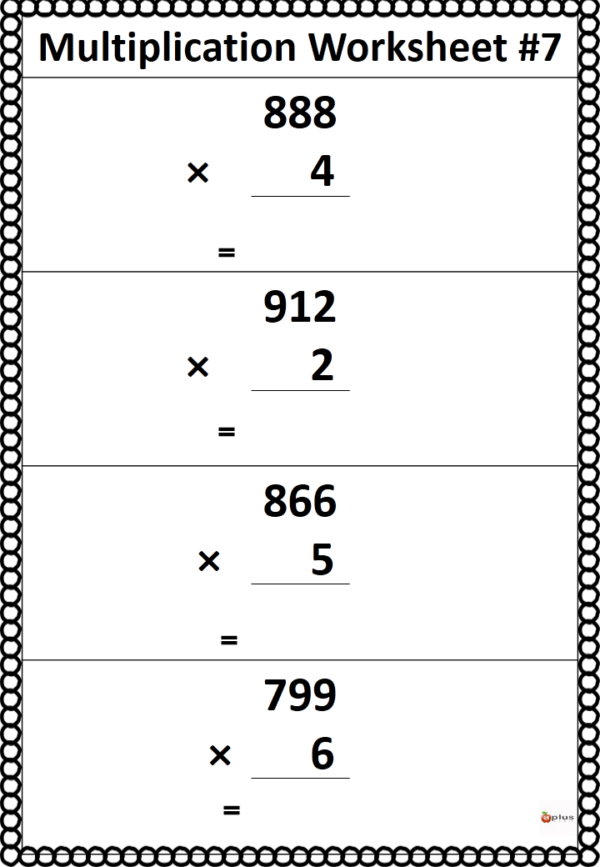 Three Digit By One Digit Multiplication Worksheets | Made By Teachers