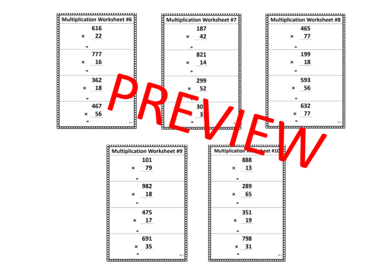 Three Digit by Two Digit Multiplication Worksheets | Made By Teachers
