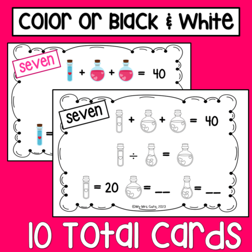 Valentine Math Logic Task Cards Activity Print and Digital Google ...