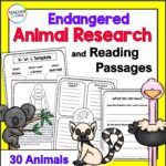 ENDANGERED ANIMAL REPORTS Research Writing Project + READING PASSAGES ...