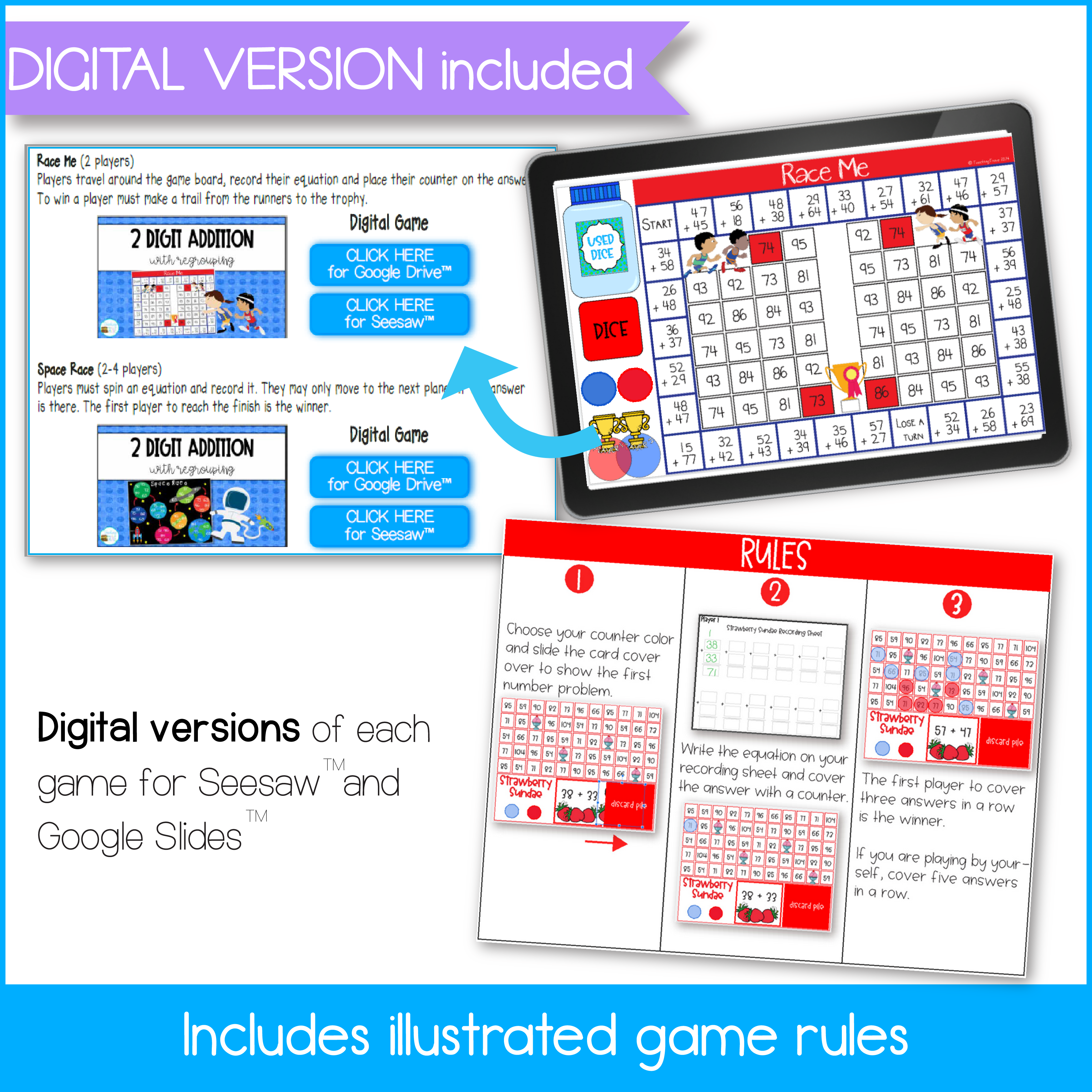 Two Digit Addition with Regrouping - Addition Games | Made By Teachers