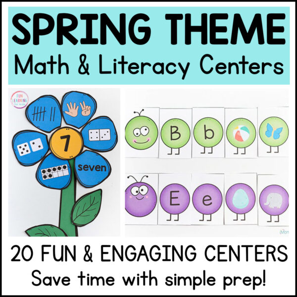 Spring Math and Literacy Centers Bundle for Preschool, Pre-K and ...