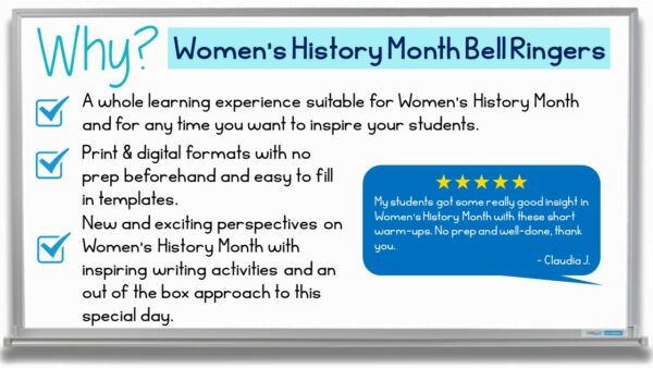 Women's History Month Activities and Bell Ringers Worksheets - Made By ...