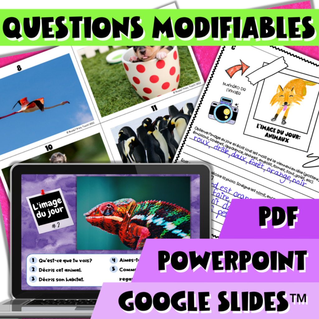 French Image description daily discussion writing prompts routine ...