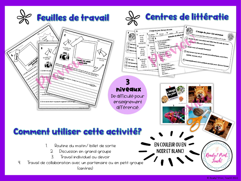 French Image description daily discussion writing prompts routine ...