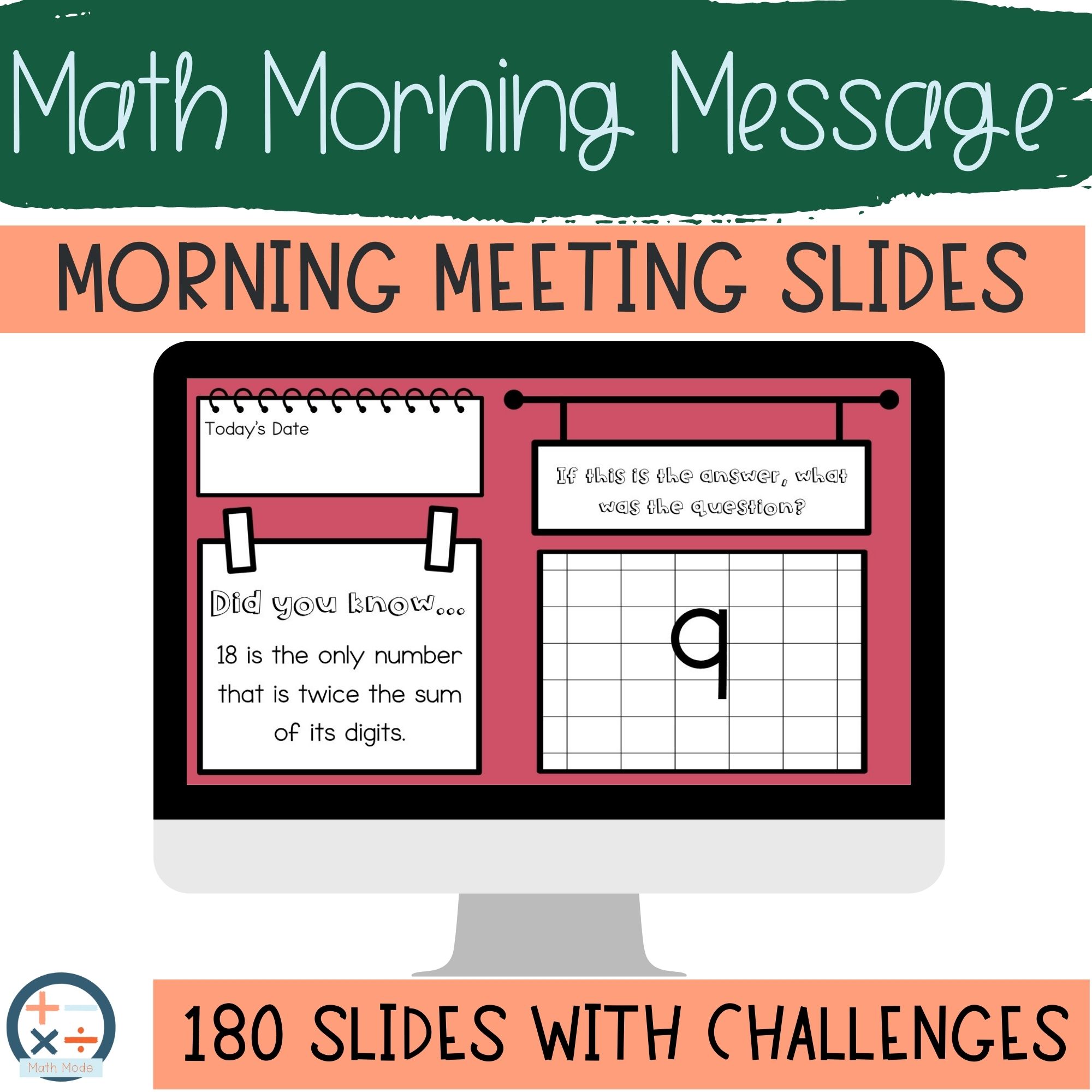 Math Morning Message Slides For Morning Work Or Morning Meeting Grades 2 5 Made By Teachers