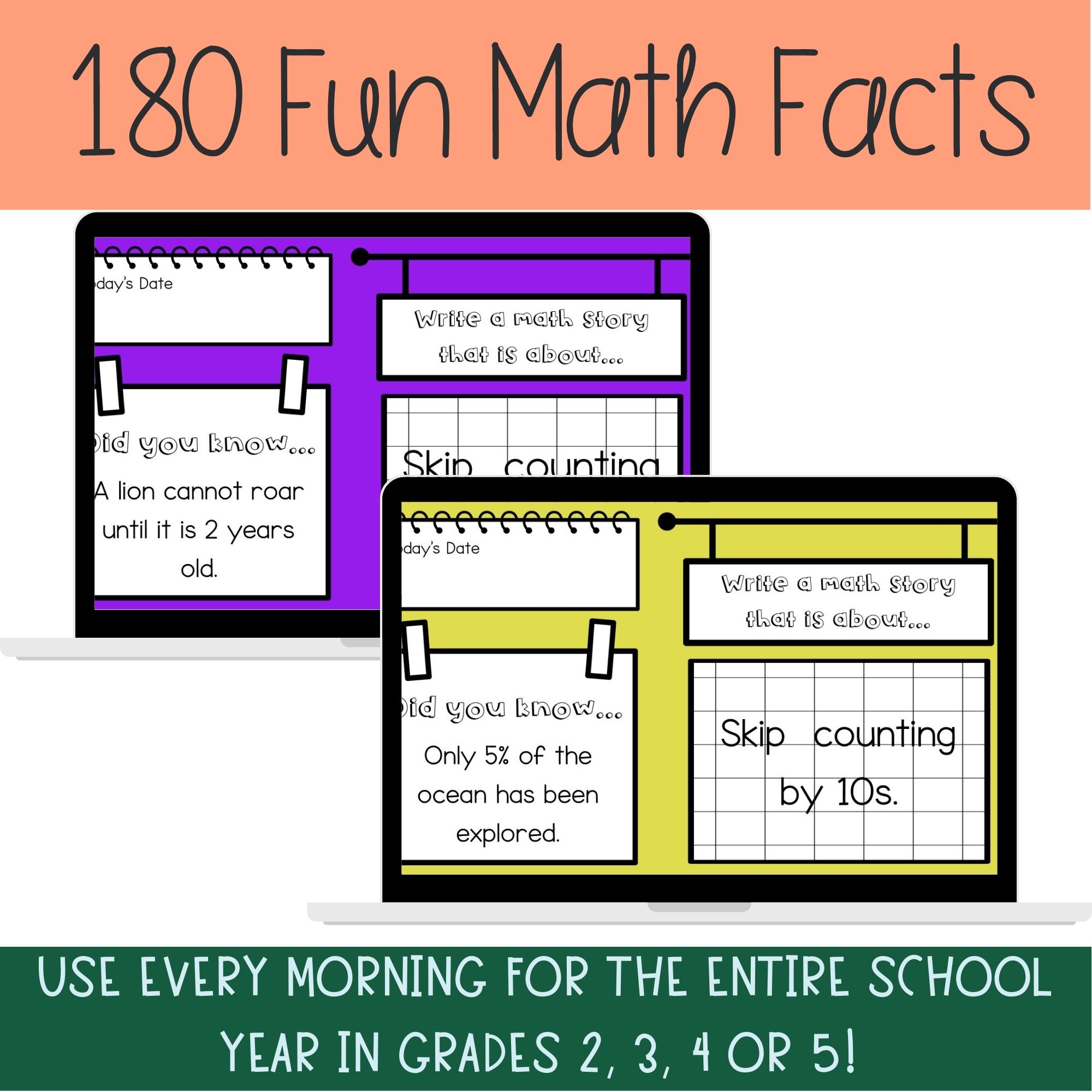 Math Morning Message Slides for Morning Work or Morning Meeting ...