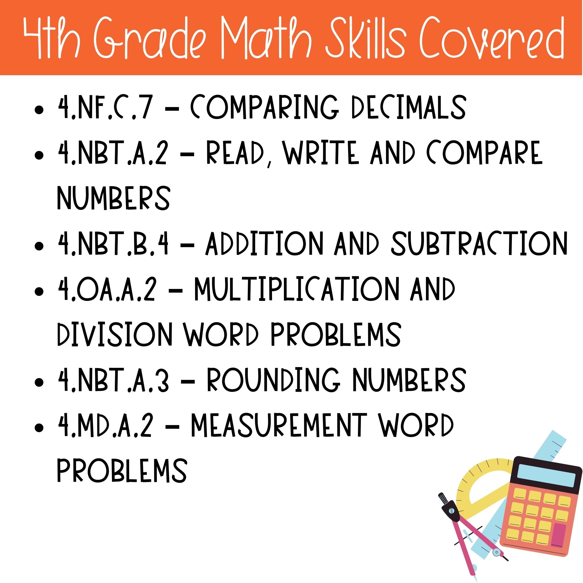 Grade 4 Math Daily Spiral Review for Math Homework or Math Morning Work ...