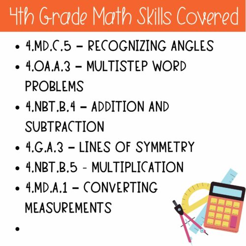 Grade 4 Math Daily Spiral Review for Math Homework or Math Morning Work ...