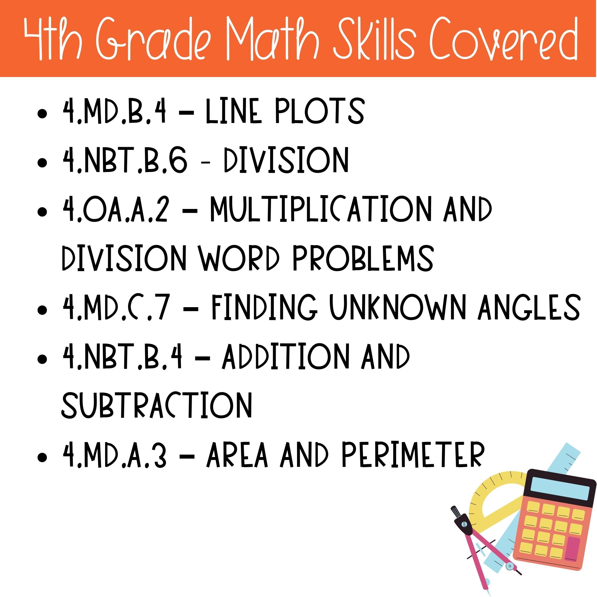 Grade 4 Math Daily Spiral Review for Math Homework or Math Morning Work ...