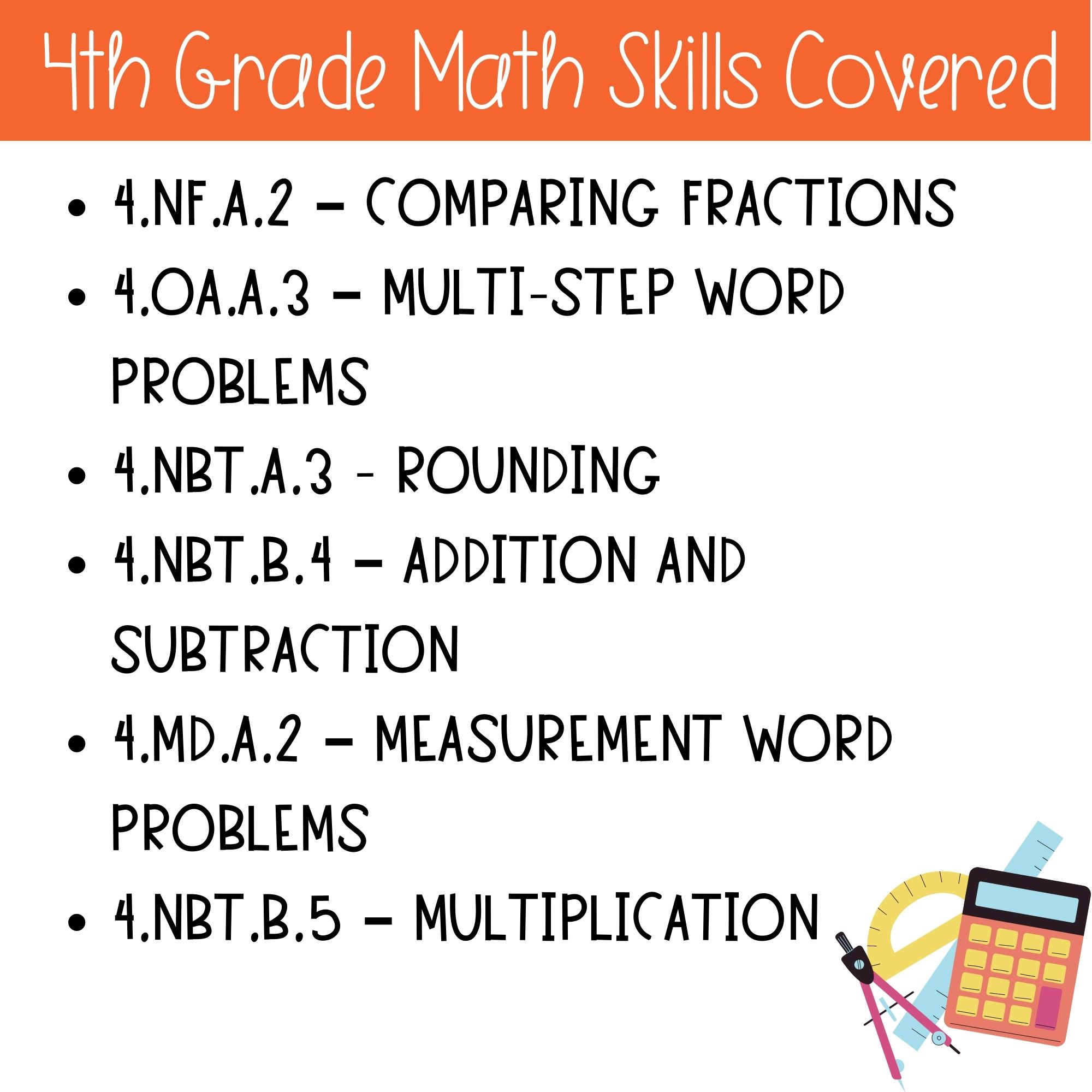 Grade 4 Math Daily Spiral Review for Math Homework or Math Morning Work ...