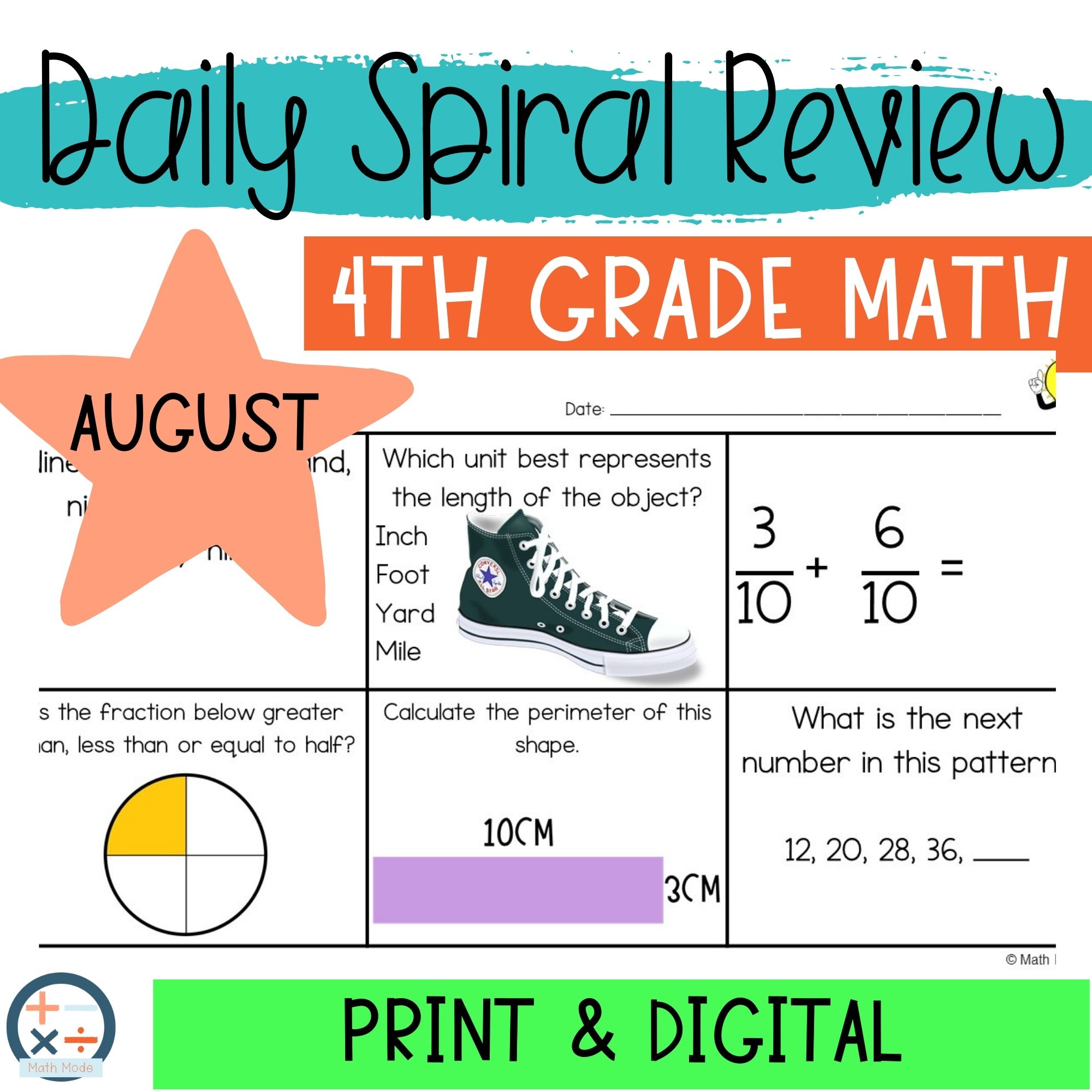 Grade 5 Math Daily Spiral Review for Math Homework or Math Morning Work ...