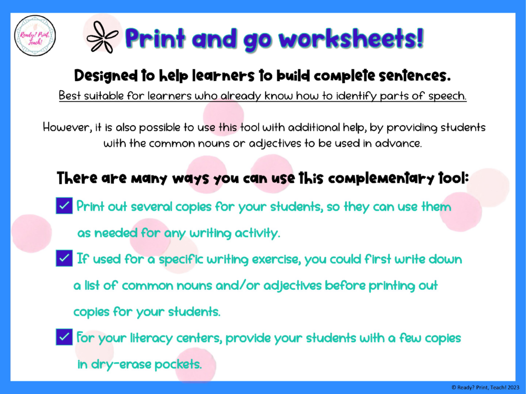 French Sentence Building Editable worksheets Gender number nouns ...