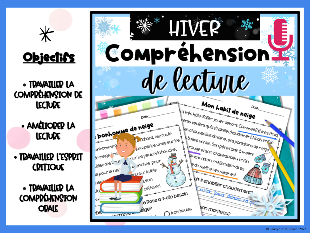 French Winter Differentiated Passages Reading Comprehension Lecture ...
