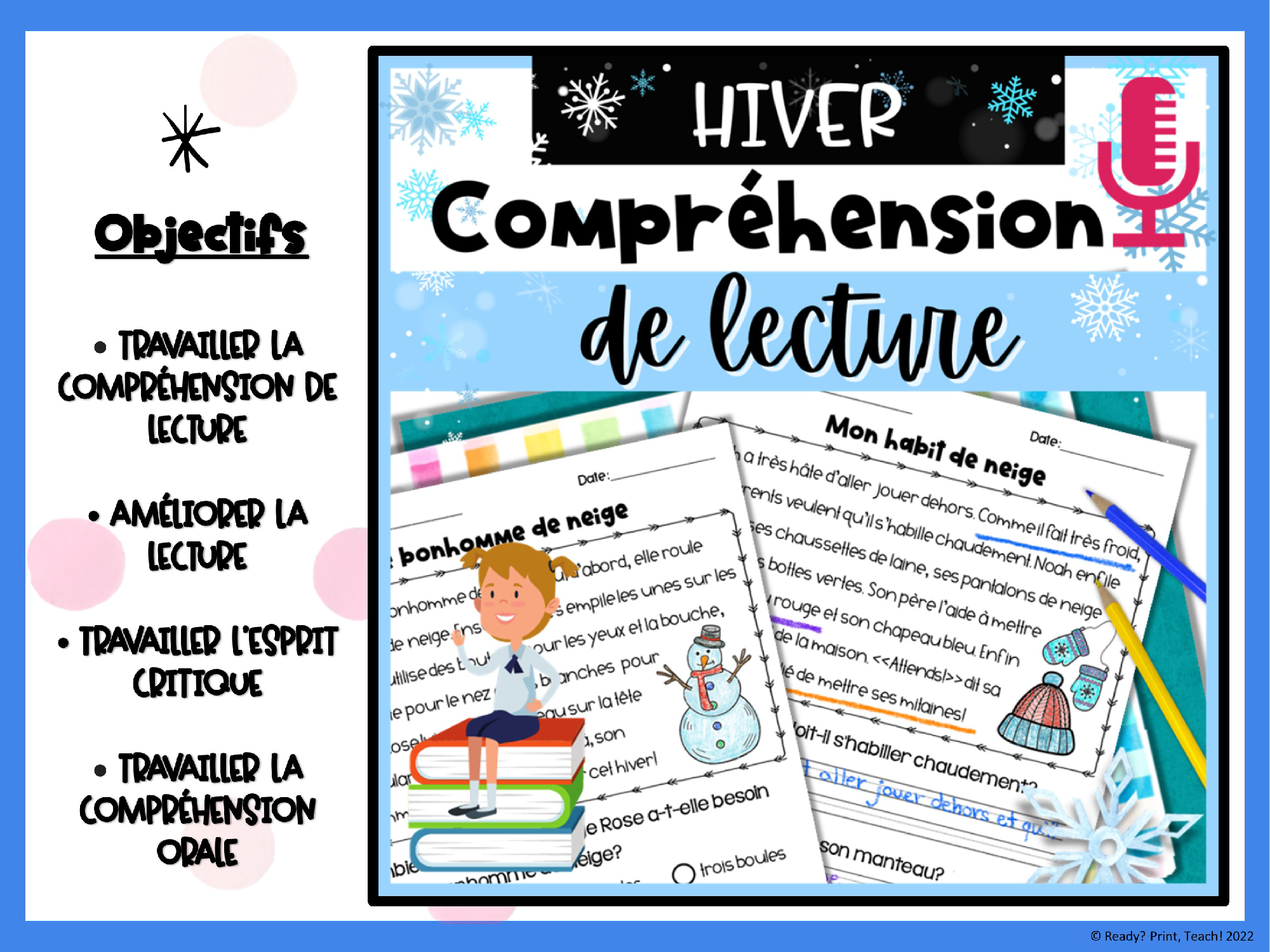 French Winter Differentiated Passages Reading Comprehension Lecture ...
