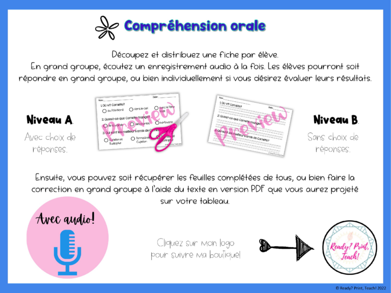 French Winter Differentiated Passages Reading Comprehension Lecture ...