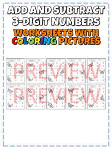 Add and Subtract 3-digit Numbers 2.NBT.B7 Worksheets with Coloring ...
