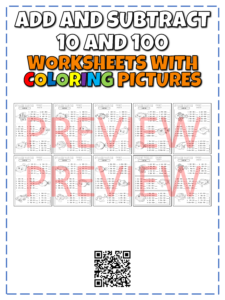Add and Subtract 10 and 100 2.NBT.B8 Worksheets with Coloring Pictures ...