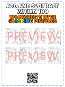 Add and Subtract Within 100 2.NBT.B5 Worksheets with Coloring Pictures ...
