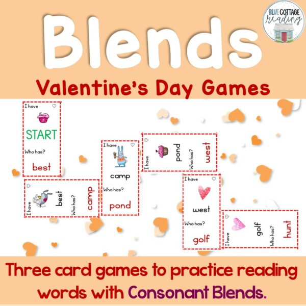 Valentine's Day Consonant Blends Card Game | Made By Teachers