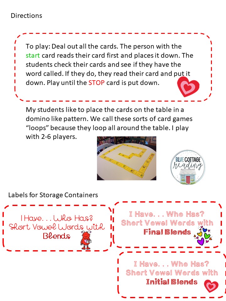 Valentine's Day Consonant Blends Card Game | Made By Teachers