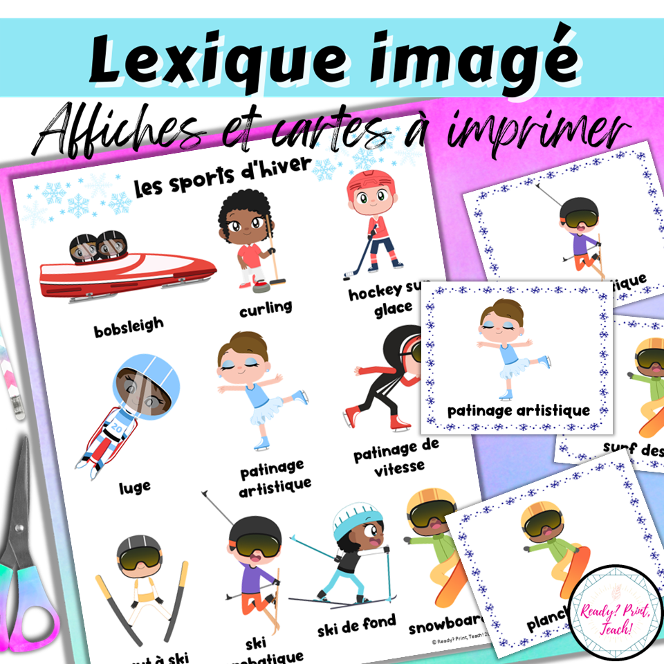 French Winter Sports Emergent Readers Vocabulary Interactive Notebook ...