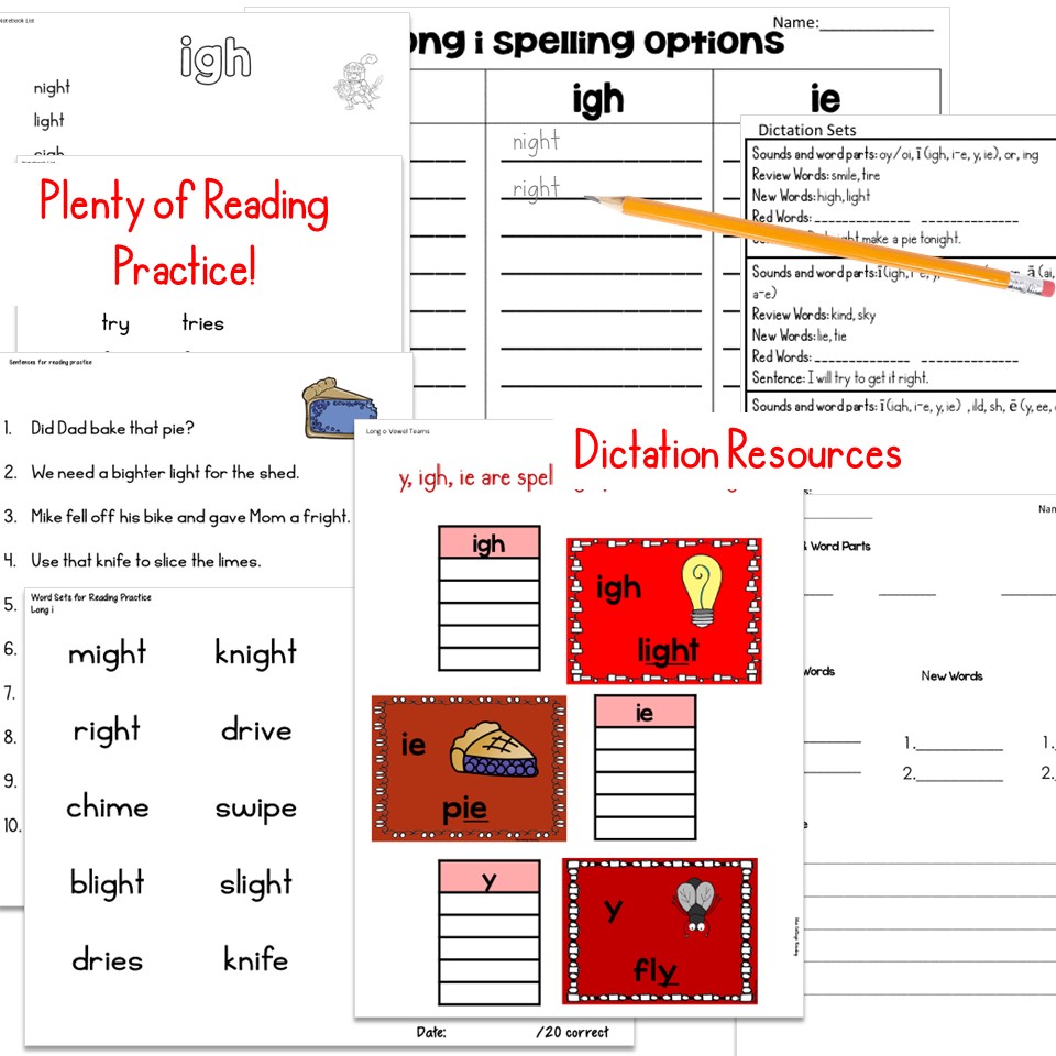 Long i - igh ie y - Vowel Teams Spelling Options - Structured Literacy ...