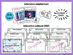 French Winter Sports Emergent Readers Vocabulary Interactive Notebook ...