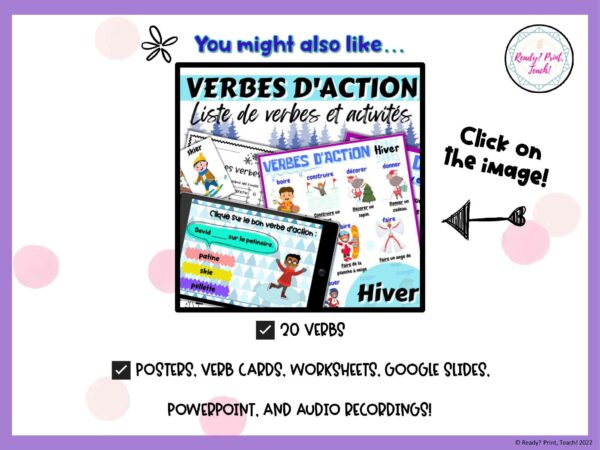 French Winter Sports Emergent Readers Vocabulary Interactive Notebook ...
