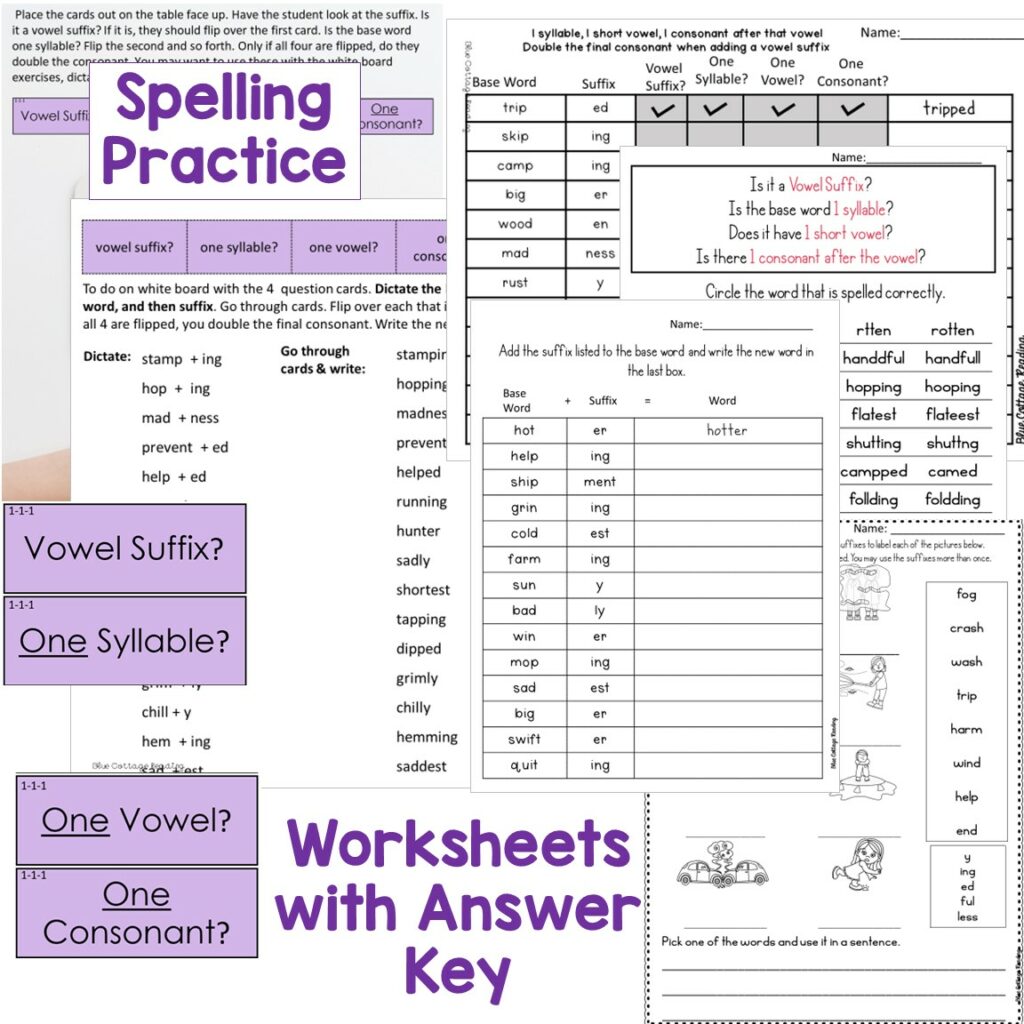 1 1 1 Doubling Rule - Suffix Spelling Rule - Orton Gillingham | Made By ...