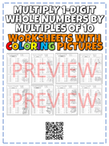 Multiply 1-digit Whole Numbers by Multiples of 10 3.NBT.A3 Coloring ...