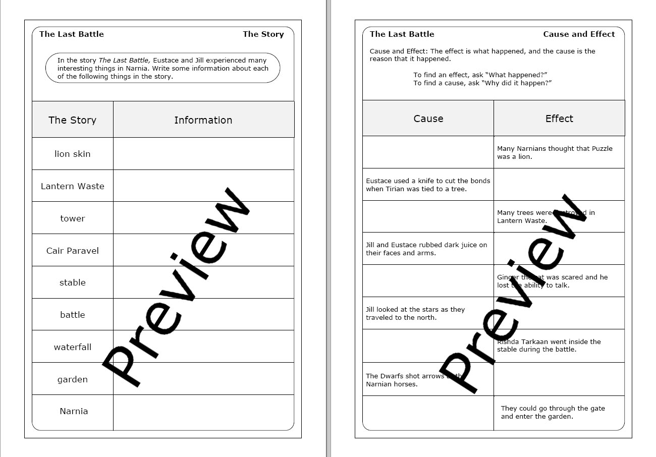C. S. Lewis "The Last Battle" worksheets | Made By Teachers