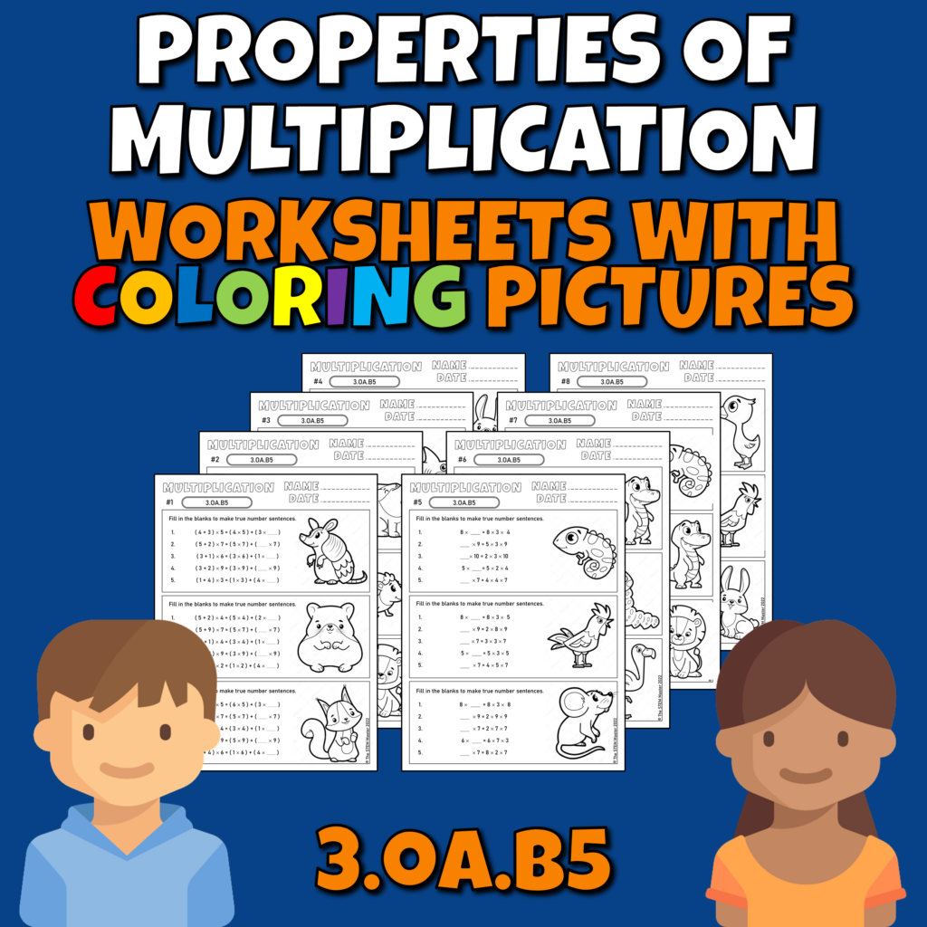 Properties of Multiplication CCSS 3.OA.5 Coloring Worksheets | Made By ...