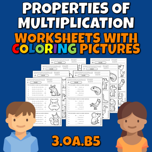Properties of Multiplication CCSS 3.OA.5 Coloring Worksheets | Made By ...