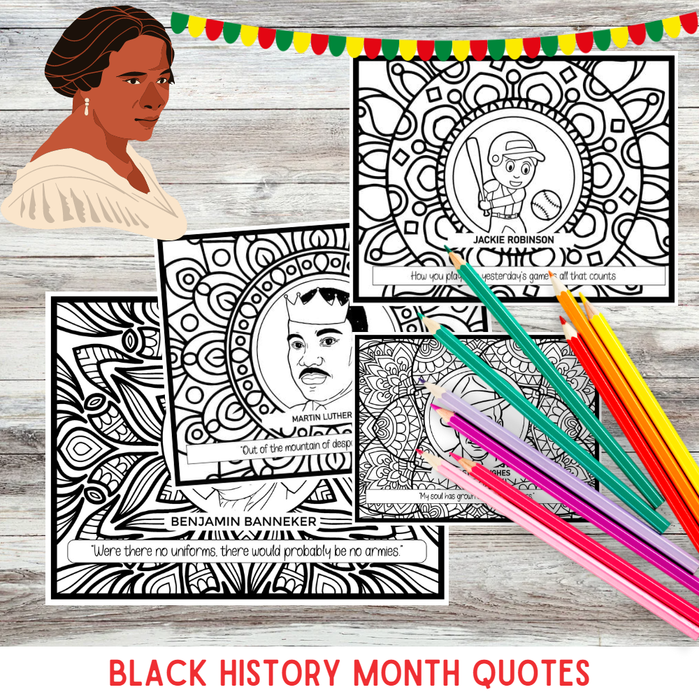 Black History Month Famous Leaders Quotes ,Mindfulness Coloring Sheets ...