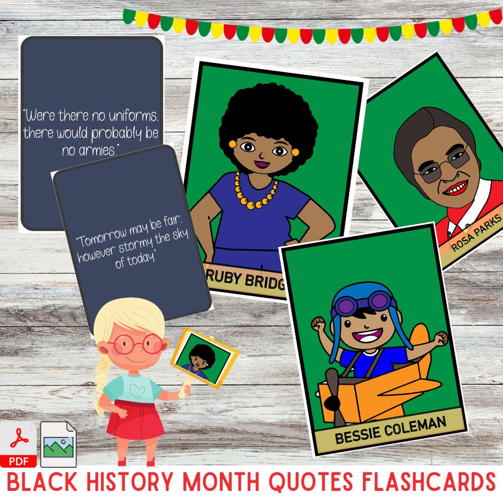 20 Important Figures in Black History -Printable Flashcards Quotes ...