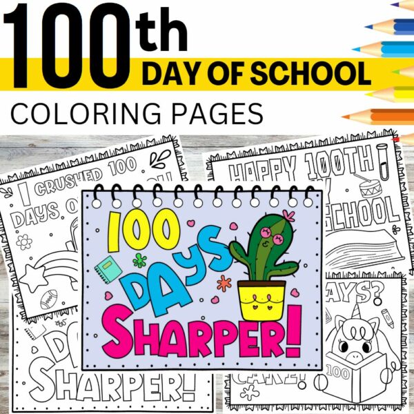 100th day of school Coloring Pages Amazing Activity For little kids ...