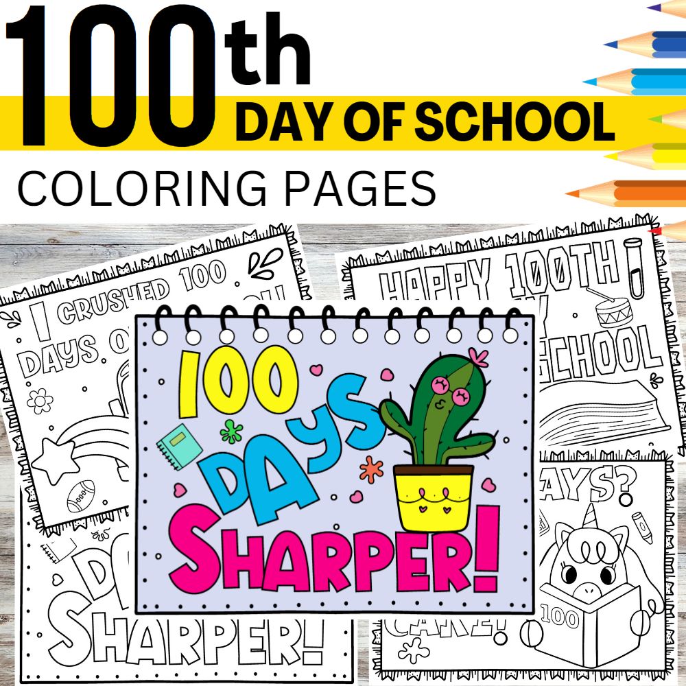 100th Day Of School Printable Coloring Pages