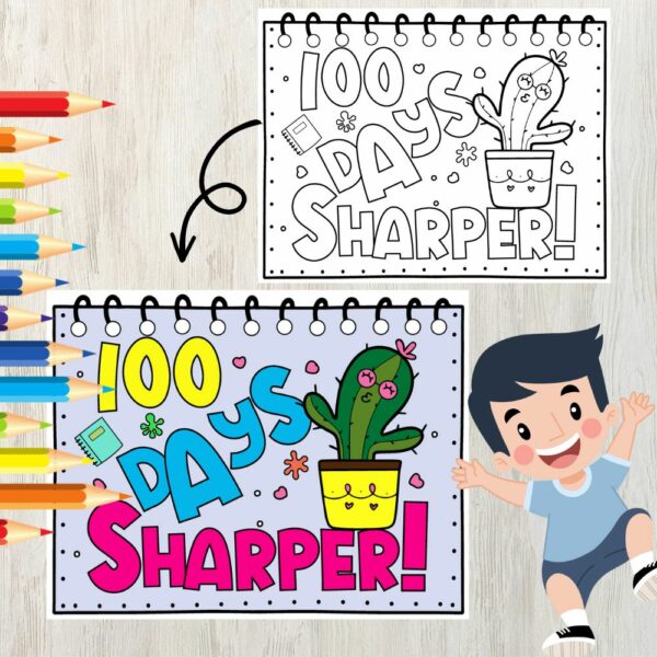 100th day of school Coloring Pages Amazing Activity For little kids ...