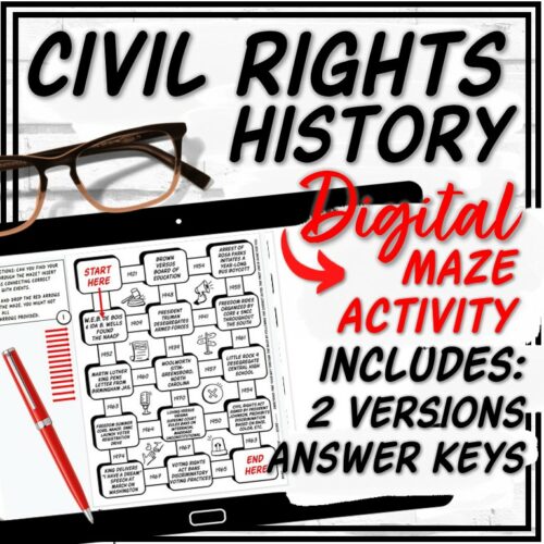 Civil Rights History Maze Activity (with digital option) | Made By Teachers