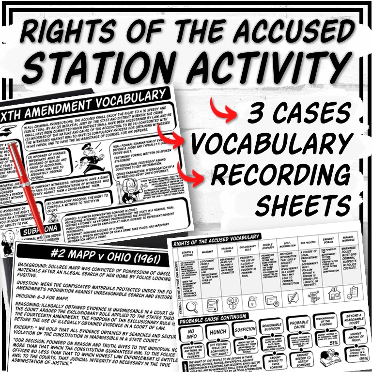 Rights of the Accused Stations Activity Gallery Walk | Made By Teachers