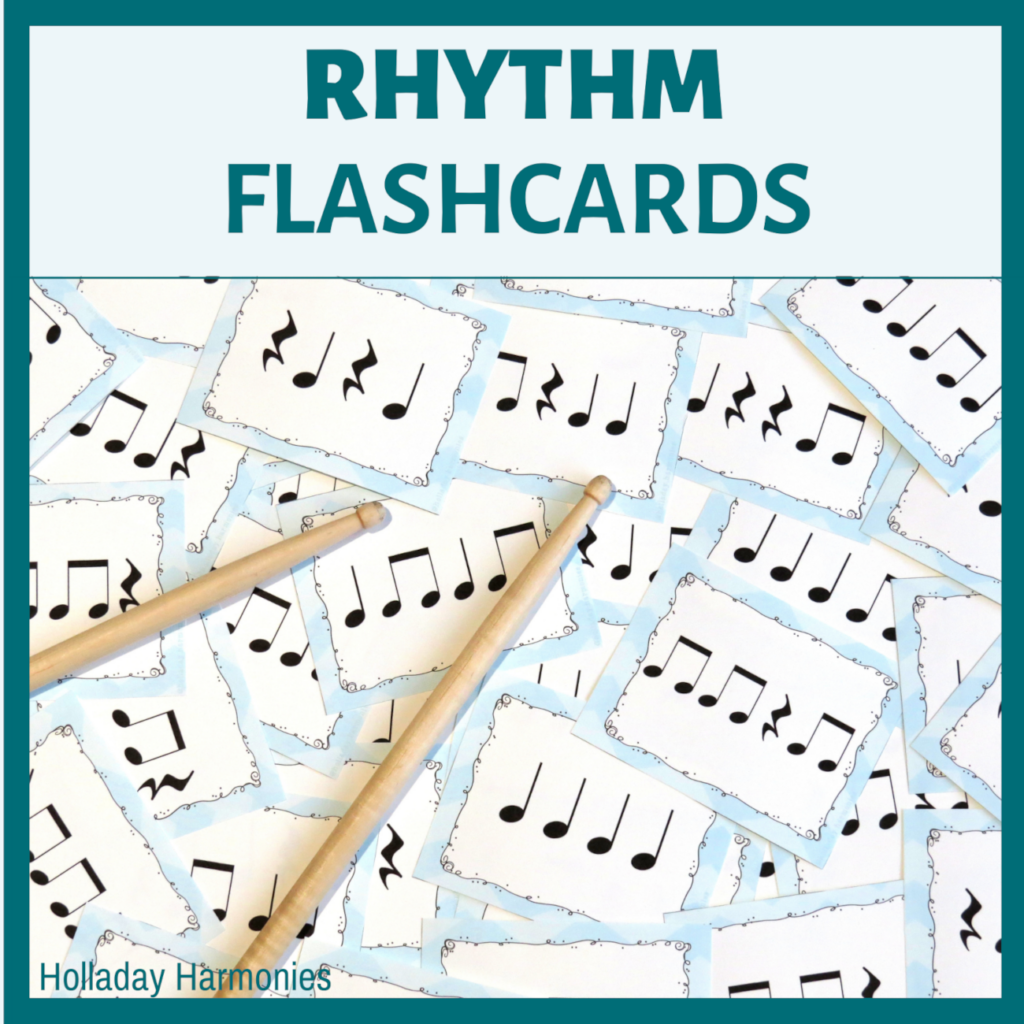 Four Beat Rhythm Flashcards - Quarter Note, Quarter Rest, and Eighth ...