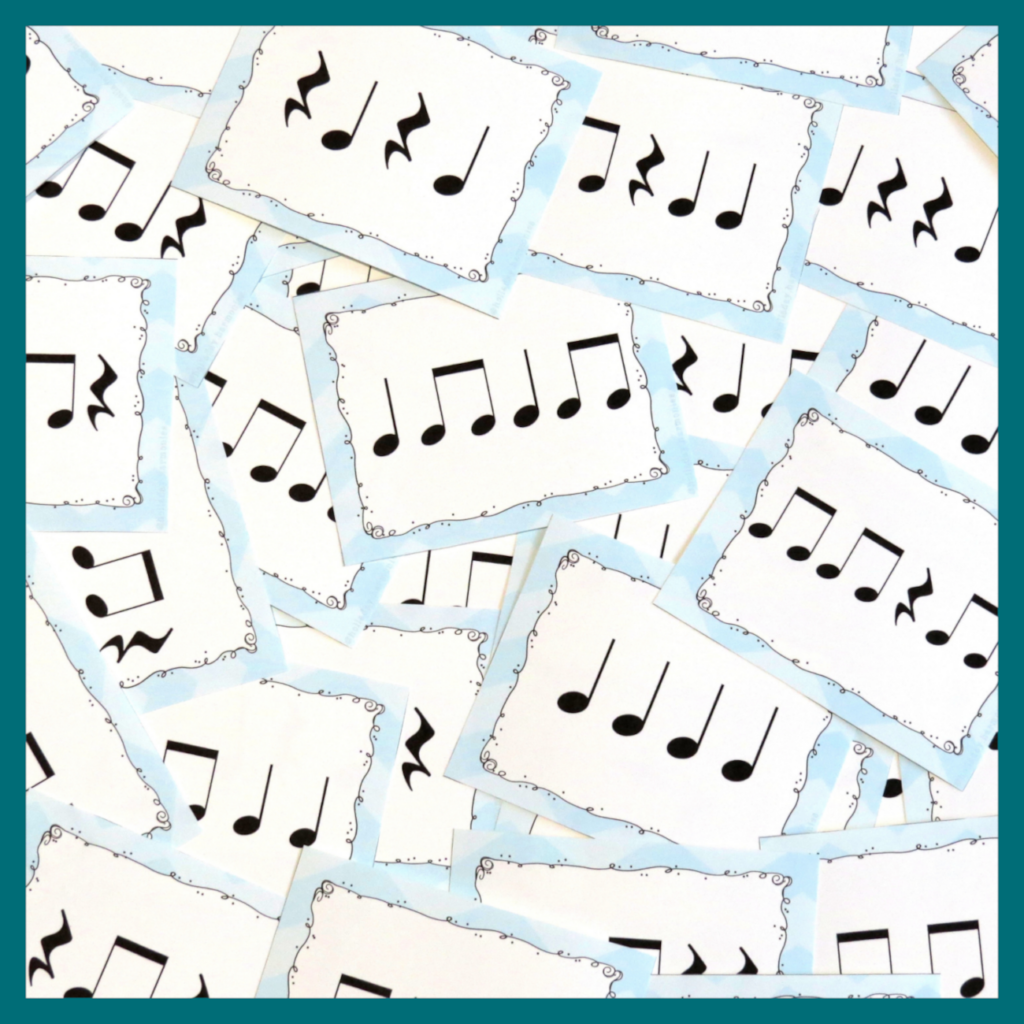 Four Beat Rhythm Flashcards - Quarter Note, Quarter Rest, and Eighth ...