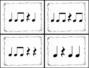 Four Beat Rhythm Flashcards - Quarter Note, Quarter Rest, and Eighth ...