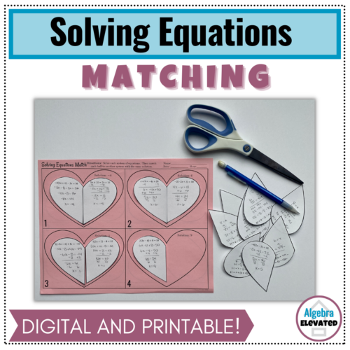 Solving Equations Match 8th Grade, Algebra 1 Valentines Day | Made By ...