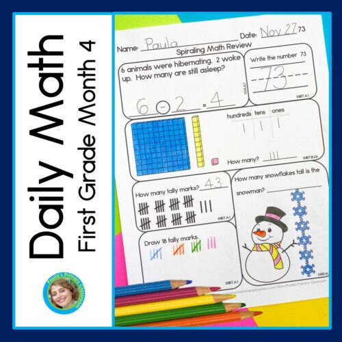 Math Spiral Review Daily Worksheets Morning Work Homework Month 4 ...