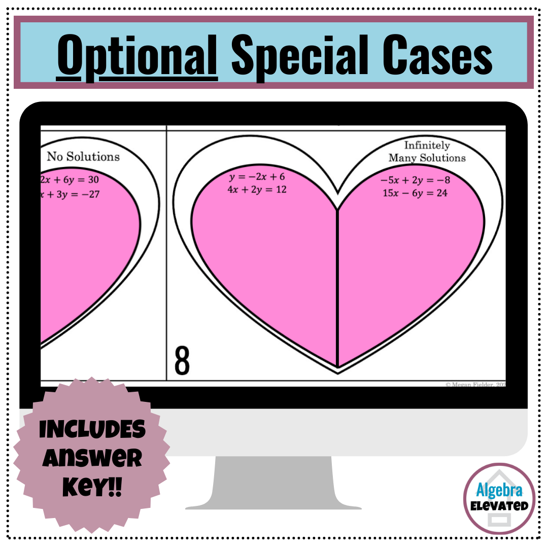 Solving Systems of Equations Algebra Valentines Day | Made By Teachers