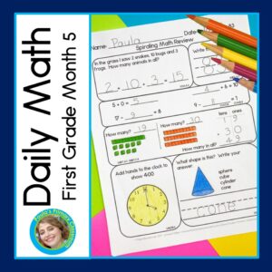 Math Spiral Review Daily Worksheets Morning Work Homework Month 5 ...