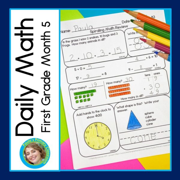 Math Spiral Review Daily Worksheets Morning Work Homework Month 5 ...