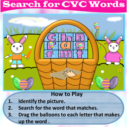 Easter CVC Word Search Boom Cards | Made By Teachers